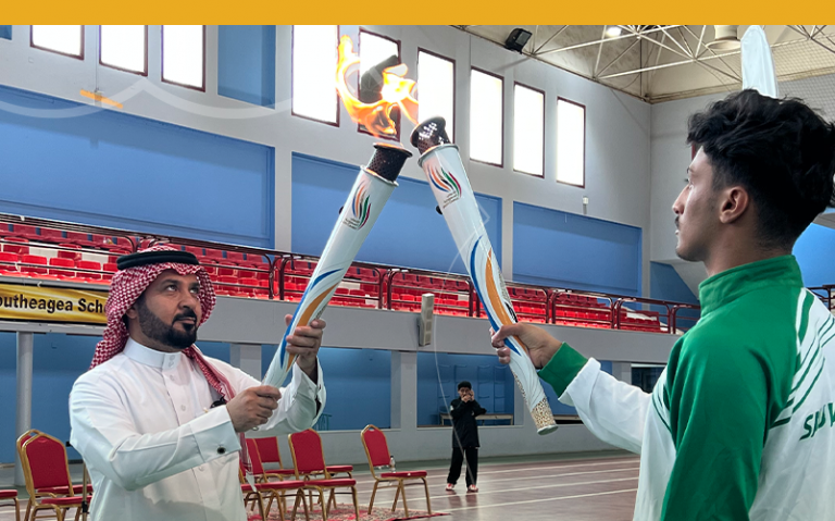 Olympic Torch for Saudi Games — Trbyh Namouthajiya Schools